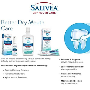 SALIVEA Dry Mouth Mouthwash - Soothing Mint Mouthwash with Natural Salivary Enzymes - Gentle Mouthwash to Aid Dry Mouth Care - Breath Freshener & Dry Mouth Treatment - Mint Flavor (2 Pack)