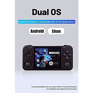 RG353M Handheld Game Console , Aluminum Alloy CNC Process Dual OS Android 11 + Linux System Support 5G WiFi 4.2 Bluetooth Built-in 64G SD Card 4452 Games U.S. Seller! (Anbernic RG353M Purple)