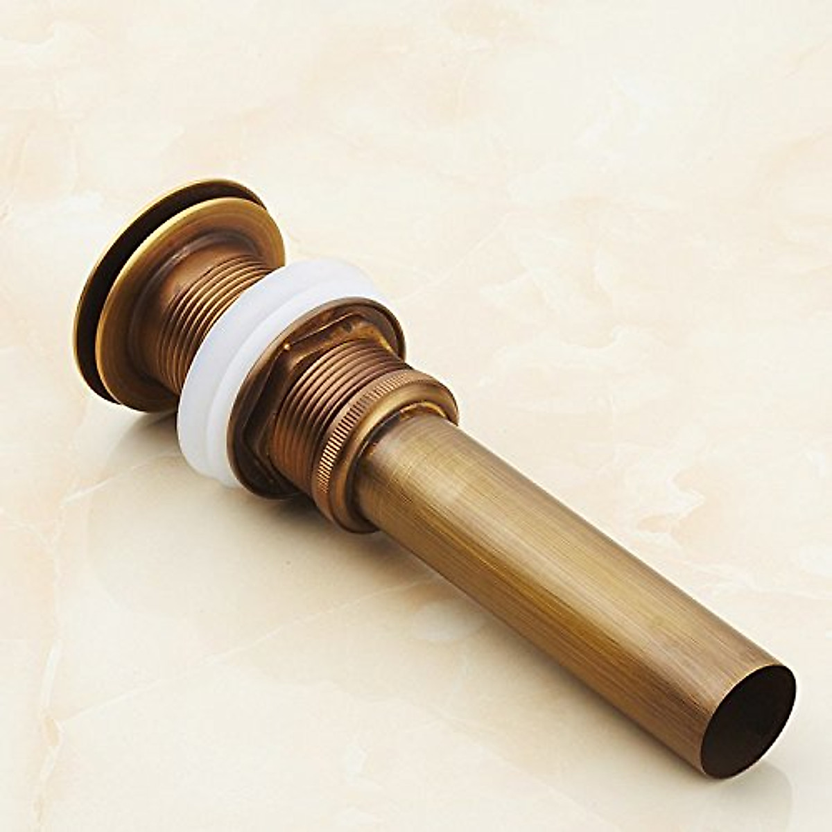 Bathroom Sink Drain, Vessel Sink Pop Up Drain with Detachable Basket Stopper,Sink Drain Assembly Without Overflow Brushed Bronse, Anti-Explosion and Anti-Clogging Drain Strainer