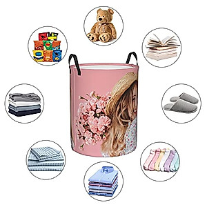 Personalized Hampers Custom Laundry Basket with Name, Customized Dirty Clothes Hamper with Photo/Text for Boys Girls Women Men, Collapsible Storage Basket with Handle for Bedroom, Large 19.6" x 15.7"
