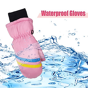 UTTPLL Toddler Mittens Infant Baby Winter Gloves Lined Fleece Warm Waterproof Ski Snow Gloves for Baby Girls Boys Black 2-3T