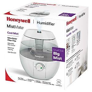 Honeywell HUL520W MistMate Ultrasonic Cool Mist Humidifier, White – Cool Mist Humidifier for Bedroom, Home or Office