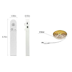 Motion Sensor Strip Light LED Counter Night Lights, Battery Operated LED Strip Light for Wardrobe, Stair, Pantry, Under Cabinet, Cupboard, Bed, Locker