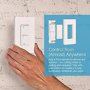 Lutron Caseta Switch & Remote-Wireless Control | 3-Way Switch | Compatible with Alexa, Apple HomeKit, and the Google Assistant | P-PKG1WS-WH | White