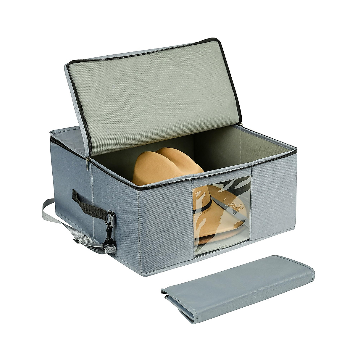 Allgawise Hat Storage Box - Upgrade Stackable Hat Organizer Bag Container for Closet, Foldable Hat Travel Box for Women, Cowboy Hat Box for Men