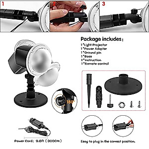 Christmas Projector Lights LED Landscape Projection Moving Snowfall Lights AOFAN Christmas Snowflake Rotating Projectors Lights Indoor & Outdoor Spotlights Decor Stage Irradiation & Garden Tree Wall