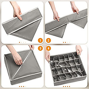 Thenshop 12 Pieces Closet Underwear Organizer Drawer Divider Foldable Bra Organizers Cabinet Clothes Socks Drawer Organizer Storage Box Baskets for Underwear, Bras, Socks, Ties and Towels