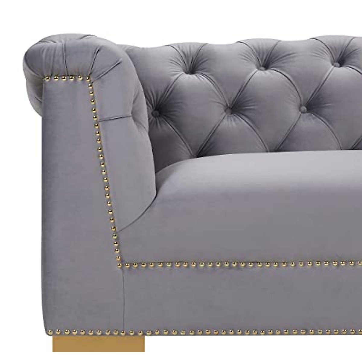 TOV Furniture Farah Grey Velvet Sofa