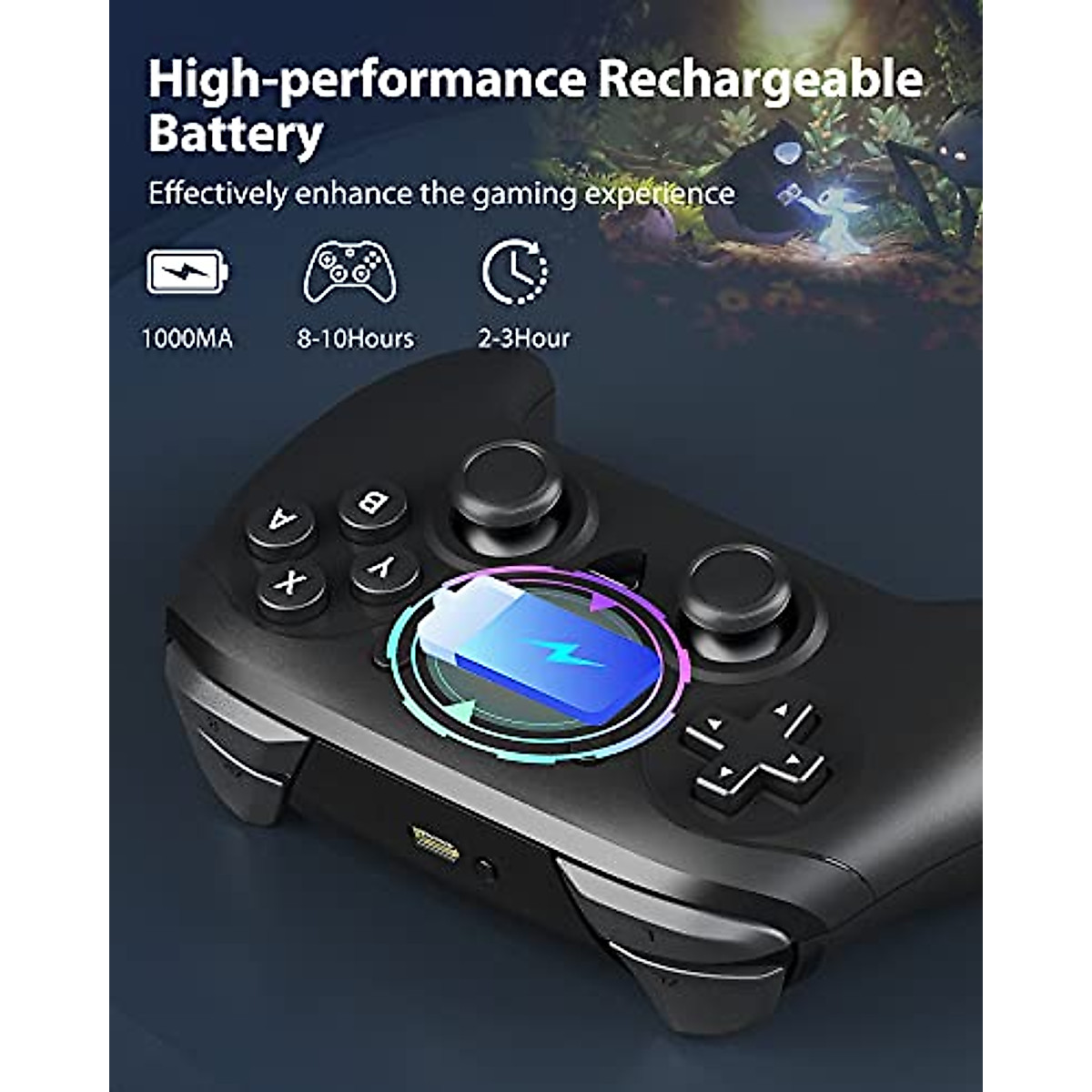 YCCTEAM Switch Controller Compatible With Switch/Switch Lite/Switch Oled, Switch Pro Controller with NFC, Turbo, Dual Vibration Function and Wake Up