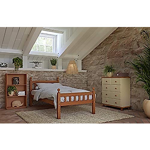 Furinno Basic 3-Tier Bookcase Storage Shelves, Light Cherry & Turn-N-Tube End Table, 1-Pack, Light Cherry/Black