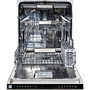 Kenmore 24" Built-In Stainless Steel Tub Dishwasher with EasyFlex 3rd Rack, SmartWash, UltraWash Plus, TurboDry, Adjustable Rack, Energy Star Certified, Fingerprint Resistant Stainless Steel