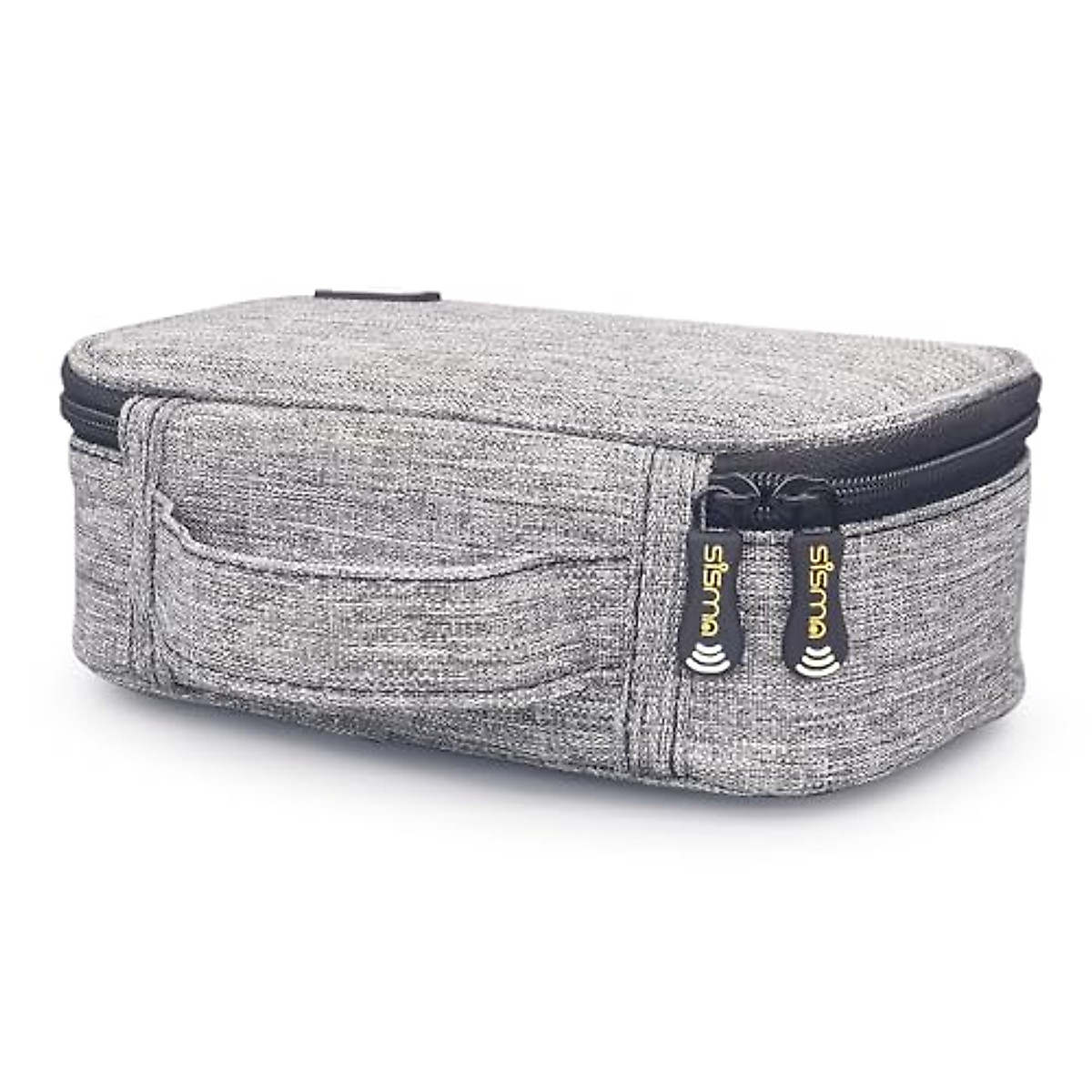 sisma Travel Cords Organizer Universal Small Electronic Accessories Carrying Bag for Cables Adapter USB Sticks Leads Memory Cards, Grey 1680d Fabrics