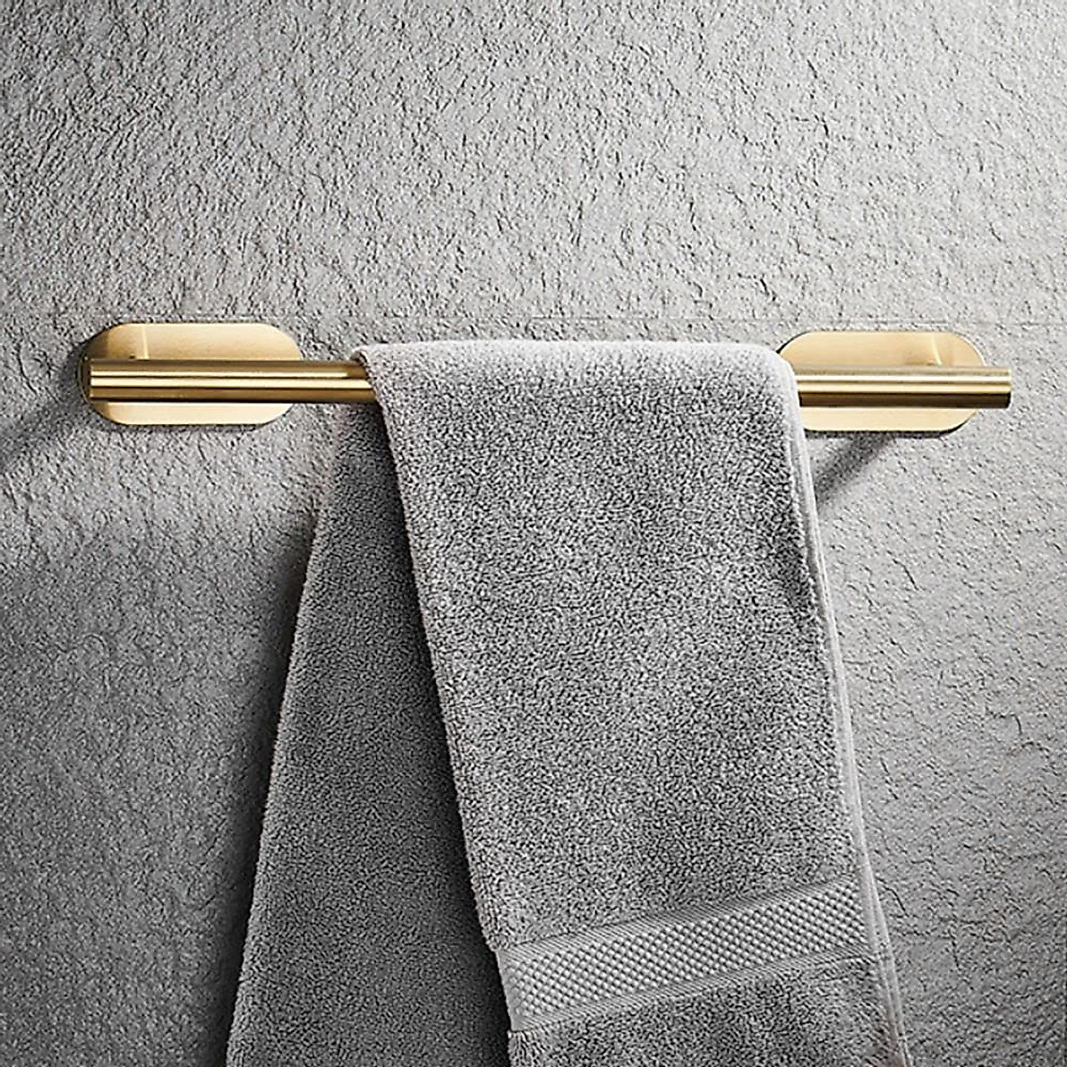 OSER Wall Mounted Hand Towel Bar Rack Brushed Gold Stainless Steel Round Toilet Paper Holder Hook Hardware Accessories,10cm