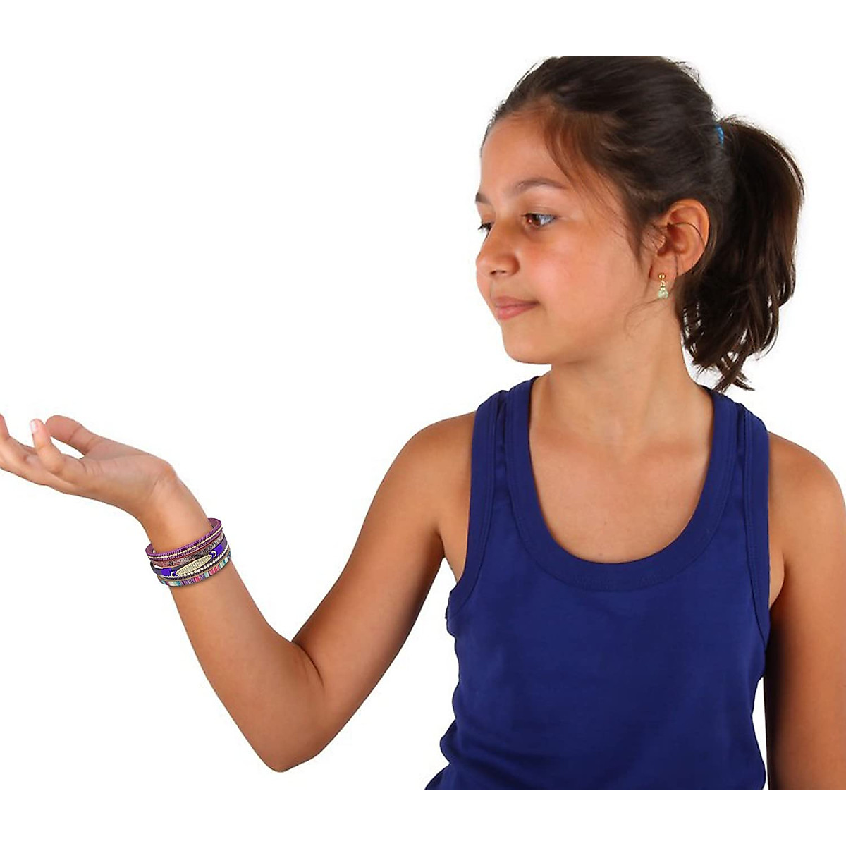 MUERDOU Inspirational Tree of Life Leather Bracelets for Women Cross Boho Jewelry Wristbands Wrap Cuff Bracelets Gifts for Women Purple Zircon