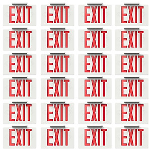 Sunco 24 Pack LED Exit Sign with Emergency Light, Commercial Grade Double Sided Fire Exit Lights, Backup Battery, Illuminated Emergency Exit, 120-277V, Dual Mounting, UL 94V-0 Fire Resistant