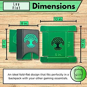 Luck Lab Folding Dice Tower and Dice Tray for RPG Table Top Gaming - Black/Green - Tree of Life Design