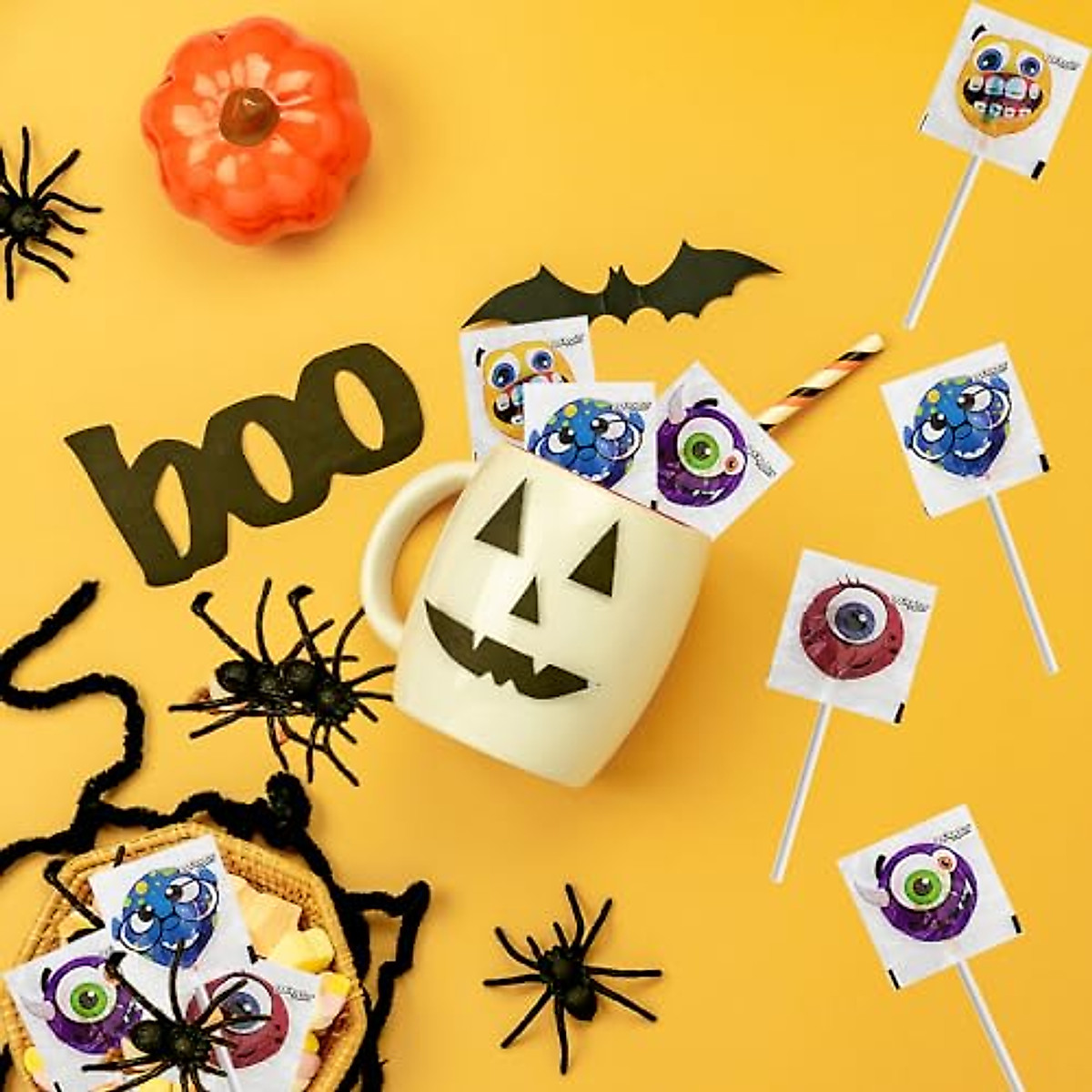 Fruidles Halloween Monster Lollipop, Monster Variety Suckers Candy, Great for Halloween Goody Bag Fillers, Individually Wrapped (Half-Pound)