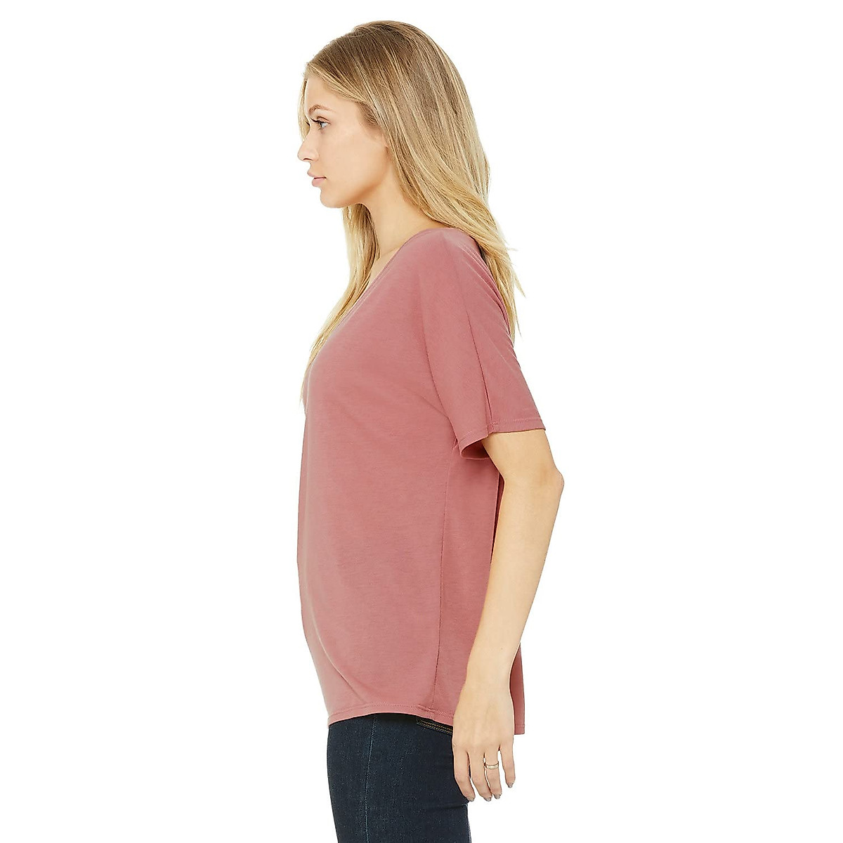 Bella Canvas Ladies' Slouchy V-Neck T-Shirt,Mauve,S