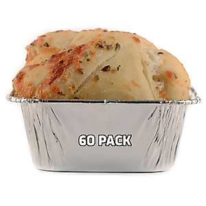 [60 PACK] Aluminum Square Tin Muffin Pan 3 inch - Disposable Aluminum Cupcake Pans - Strong, Durable, Reusable, Recyclable - Muffin Tin Great for Baking Cupcakes, Muffins, Small Pies, Loafs (3 x 3)