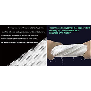 7 inch Honeycomb Filter Socks,7 inch Filter Sock for Saltwater Aquarium,7 inch Ring by 14 inch Long, (4-Pack)