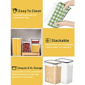 Airtight Food Storage Containers, 24 Pcs Kitchen Pantry Organization and Storage, Large Plastic Cereal Containers with Lids, Containers for Food, Rice, Flour, Cereal, Include Measuring Spoons, Labels