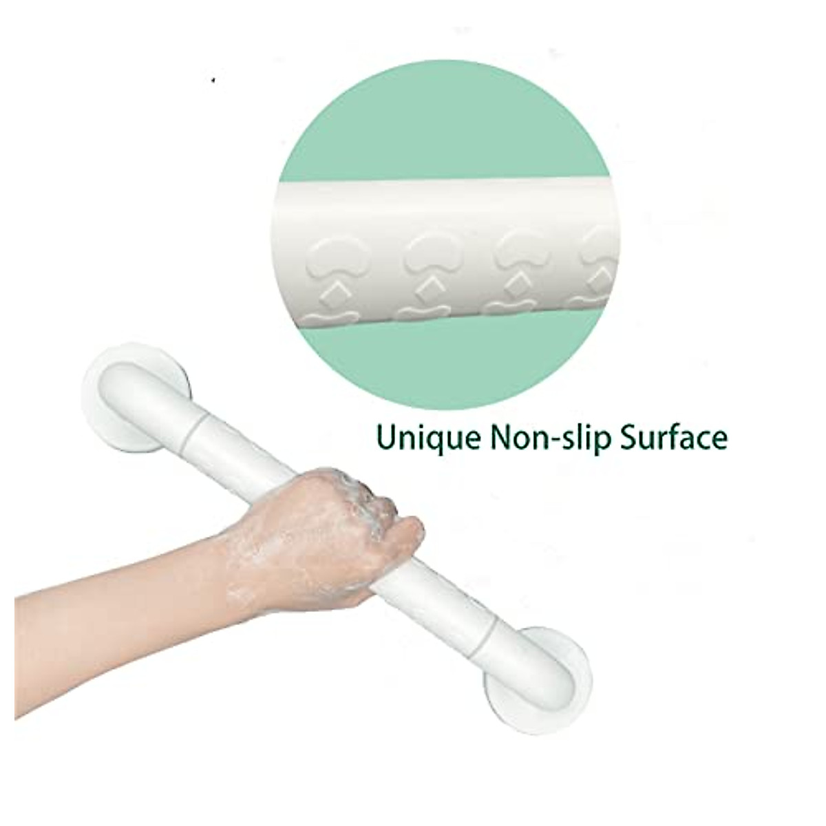 Grab Bars for Shower, Handicap Handicap Grab Bars for Bathtubs and Showers, White Shower Handle,Safety Hand Rail,Support-Pregnant Woman,Elderly,Injury,Senior Assist Bath Handle（16 Inch)