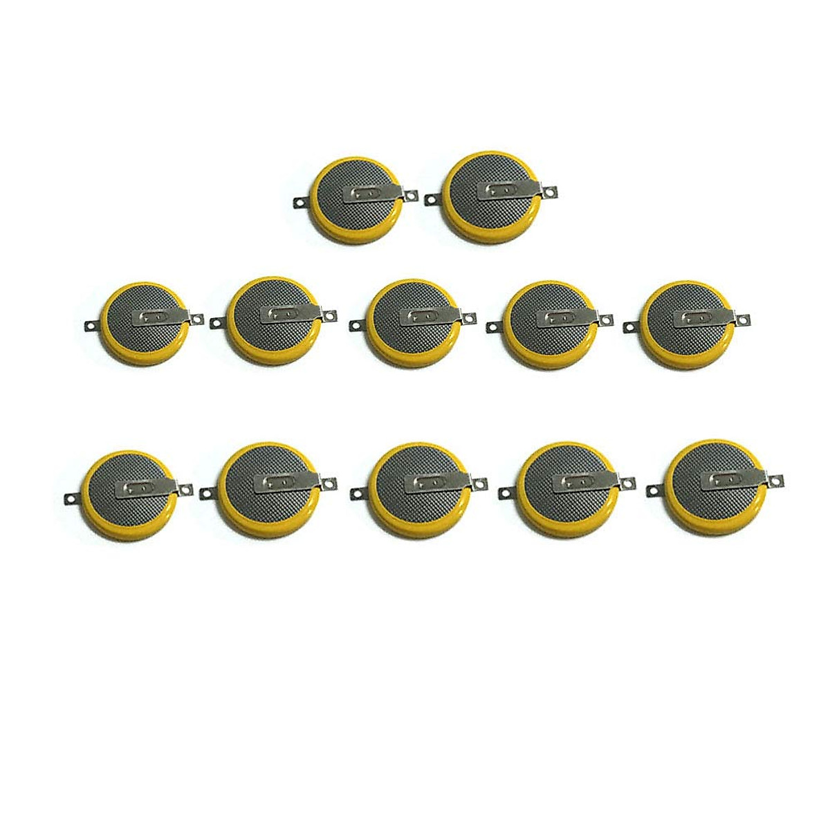 Popmall 12 Pack Tabbed CR2025 Battery 3V Lithium CR2025 Batteries with Soldering Tabs for Red, Gold, Silver, and Crystal...