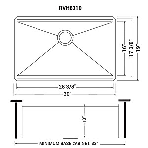 Ruvati 30-inch Workstation Ledge Undermount 16 Gauge Stainless Steel Kitchen Sink Single Bowl - RVH8310
