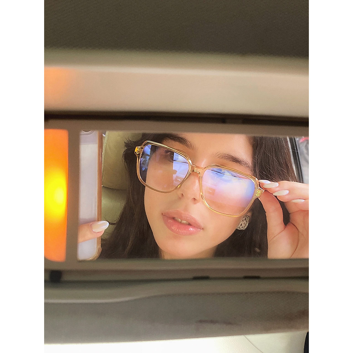 VISOONE Oversized Blue Light Blocking Glasses with Chic Square TR90 Frame and Metal Temple for Women Men REMY