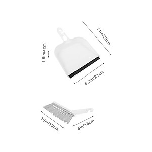 1 Set Mini Table Broom Table Whisk Broom Whisk Broom Small Keyboard Brush Cleaner Mini Cleaning Tool Hand Brush Mini Desktop Broom Multi-Function Mini Dustpan White Plastic HAWILLOSCH