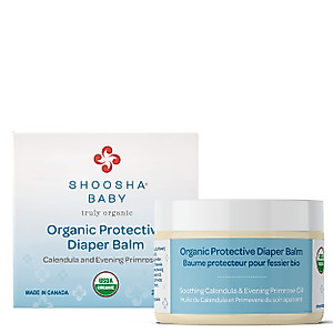 Shoosha Organic Diaper Balm for Sensitive Skin, Baby Diaper Rash Cream, Gluten-Free, Fragrance-Free, Hypoallergenic, 100% Biodegradable