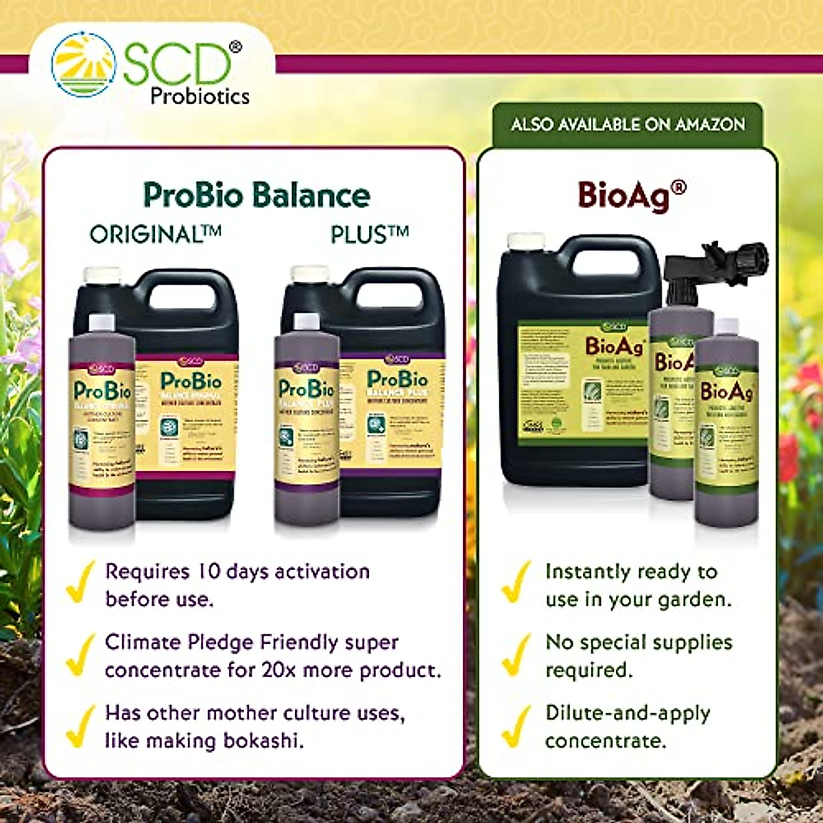 ProBio Balance Original - Make 20X More Farm and Garden Soil Conditioner - Super Concentrate Of Effective Beneficial Microorganisms - OMRI-Listed For Organic Crops, Organic Garden Soil - Made In USA, 1 Liter – by SCD Probiotics