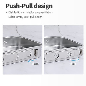 201 Stainless Steel Surgical Tray - Professional Dental Instrument Tray Medical Disinfection Dish with Lid & Recessed Handle Grip