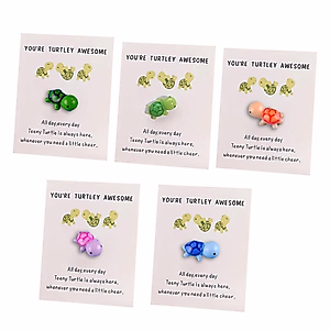 Crazyview Mini Pocket Hug Turtle, You're Turtley Awesome Inspirational Gift with Card, Thank You Note Cards Greeting Card Mini Sea Turtle Figure Pocket Hug Gift for Friends and Family