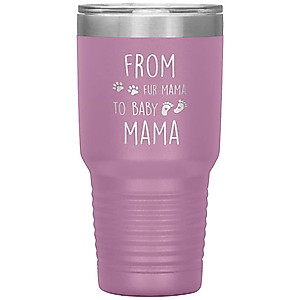 ODDITEES Cute Pregnancy Announcement For New Mom From Fur Mama To Baby Mama Laser Etched 30oz Stainless Steel Tumbler - Teal