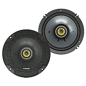 KICKER CSC65 CS Series 6.5 Inch 300 Watt 4 Ohm 2-Way Car Audio Coaxial Speakers System with Polypropylene Cone, PEI Tweeters & EVC Technology, Pair (Renewed)