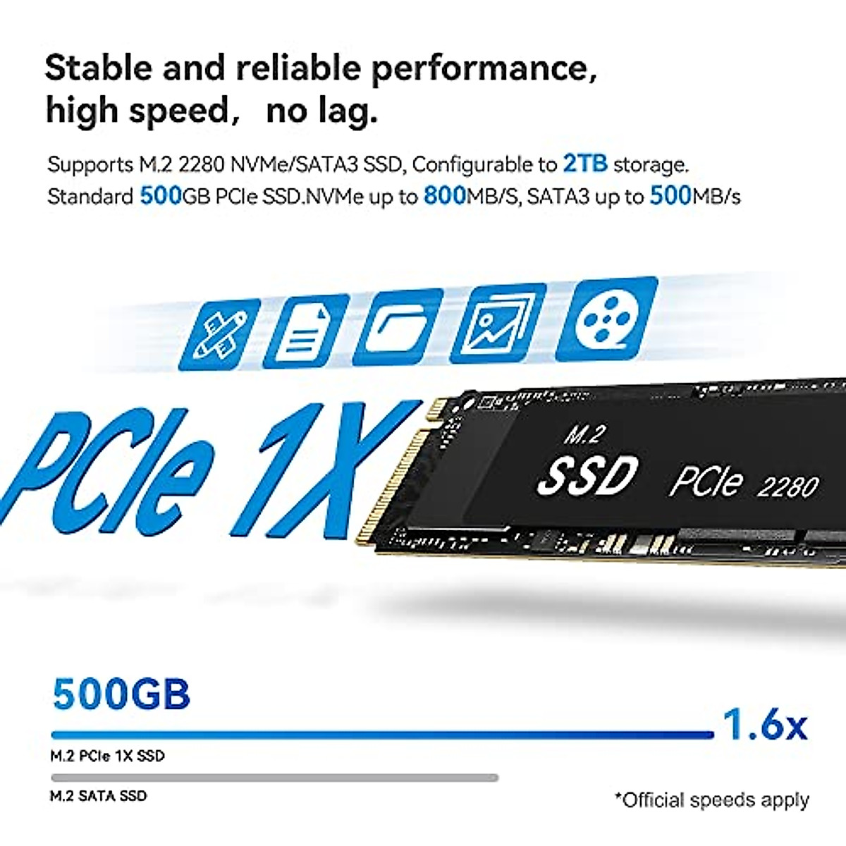 Beelink Mini S12 Pro Mini Pc Computers,16GB DDR4 500GB SSD with Inter 12th Generation Processors N100 4 Cores 3.4Ghz, 4K@60Hz Dual HDMI Output Wi-Fi6/BT 5.2.Support 2.5" HDD/SSD