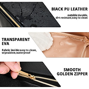 Clear Makeup Bags,TSA Approved Toiletry Bag with Zipper, Clear Makeup Organizer Fit Carry-on Travel Essentials,Make Up Bag for Car,First Aid Kits for Girl,Small Cosmetic Bag for Purse (Jet Black)