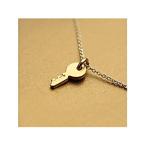 QXFQJT Friendship Key Pendant Chain Necklace with Message Card Gift Card (Key)