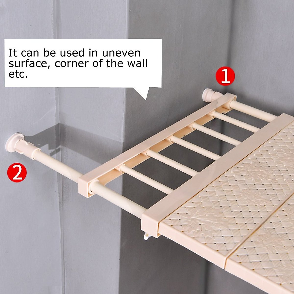 Scalable Layered Separator Updated Version Adjustable Storage Rack Shelf for Wardrobe Refrigerator Cupboard Random Colour ((33-53) x42cm)