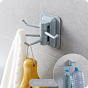 HTDBKDBK Household Sticky Hook Strong Punch-Free Creative Multifunctional Hook Rack Wall Sticker Hook, Blue, One Size
