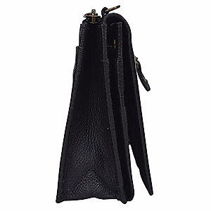 Anna by Anuschka Women’s Hand-Painted Genuine Leather Organizer Wallet On a String - Birds in Paradise Black