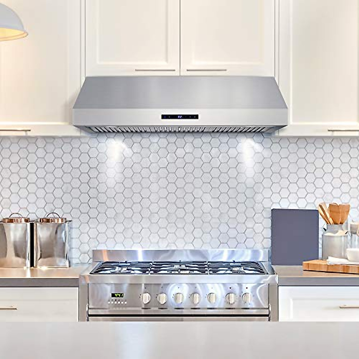COSMO UMC36 36 in. Haven Collection 380 CFM Ducted Under Cabinet Range Hood, LED Lights, Touch Controls, Stainless Steel