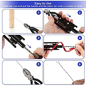 Acrux7 2 Pieces Safety Wire Twisting Pliers, 9 Inch 6 Inch Safety Wire Pliers, Black Lock Twister Wire Twisting Tool Aircraft Safety Wire Twist Pliers Aviation for Aircraft Auto Industry