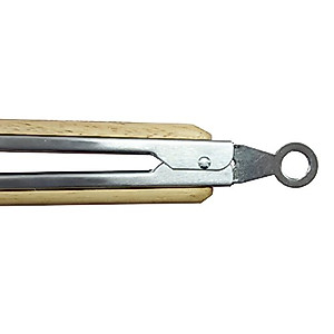Captain Stag UG-3231 BBQ Pasta Tongs Wood Grip 13.8 inches (35 cm)