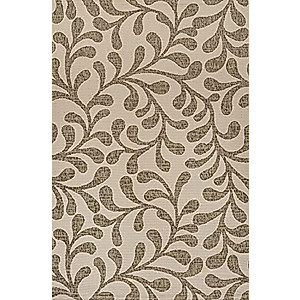 JONATHAN Y SMB117A-3 Vine All Over Indoor Outdoor Area-Rug Bohemian Coastal Easy-Cleaning Bedroom Kitchen Backyard Patio Non Shedding, 3 X 5, Brown/Beige