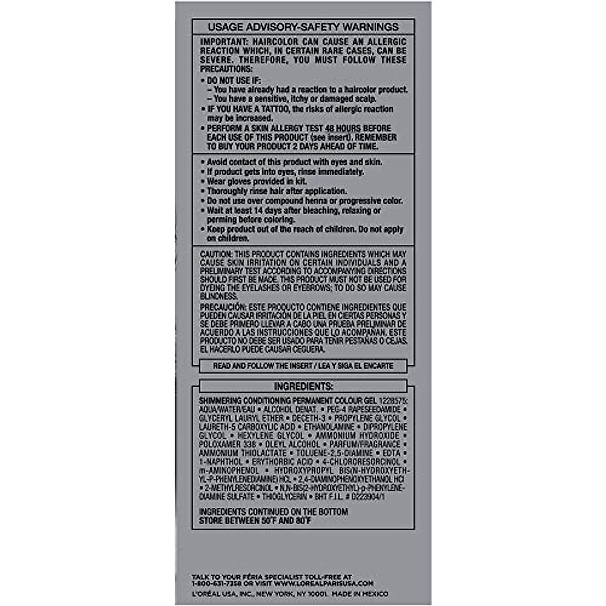 L’Oréal Paris Feria Multi-Faceted Shimmering Permanent Hair Color Hair Dye, S1 Smokey Silver