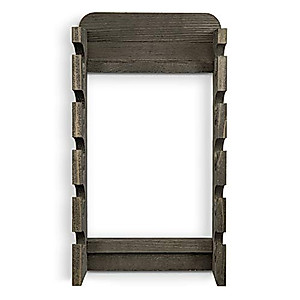 MyGift Wall Mounted Baseball Cap Organizer Hat Rack with 10 Hooks, Rustic Gray Solid Wood Hanging Hat and Garment Holder