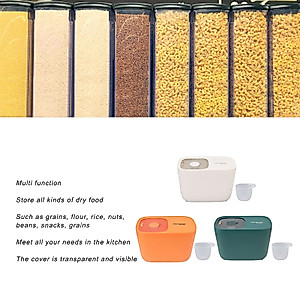 Rice Storage Container, Large Plastic Rice Dispenser Cereal Dispenser, Food Storage Containers with Transpartent Airtight Lids and Rice Bowl for Rice Flour Cereal Bread Pantry (White)