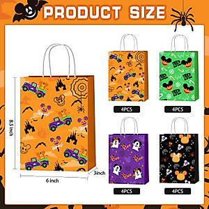 GPWXYYY 16Pcs Mouse Halloween Decorations, 4 Styles Mouse Themed Halloween Party Favors Bags with Handles for Halloween Party Goodie Bags for Halloween Party Supplies